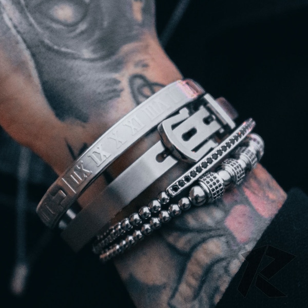 Mens Silver Jewelry Set - Etsy