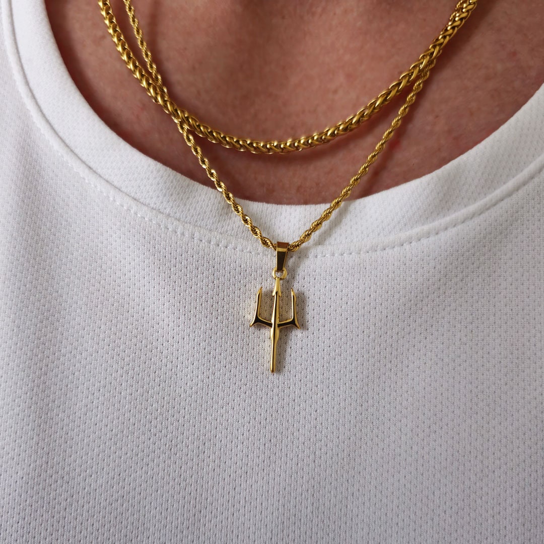 Poseidon the Greek God of Sea Trident Necklace 2pc Set, Trident ...