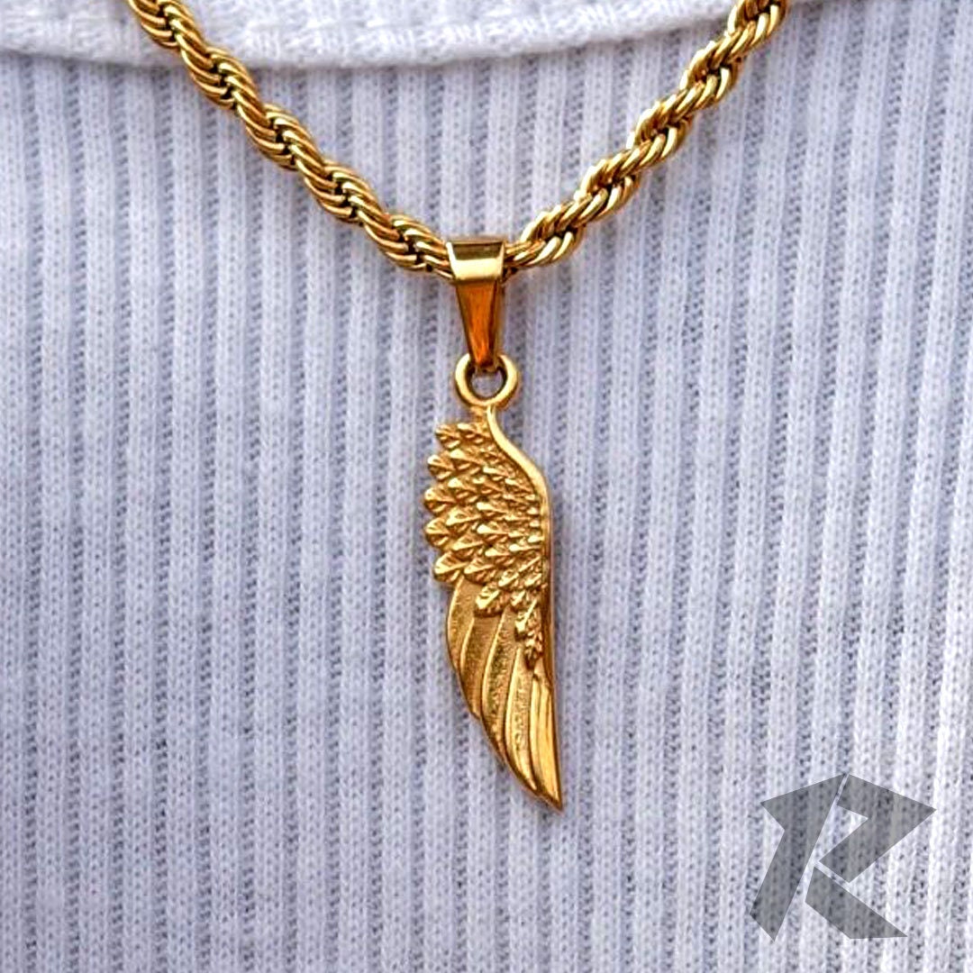 Silver Guardian Angel Wing Necklace, Mens Pendant, Mens Necklace ...