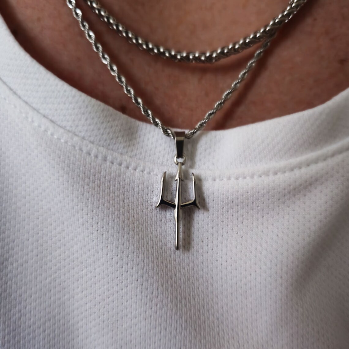 Poseidon the Greek God of Sea Trident Necklace 2pc Set, Trident ...