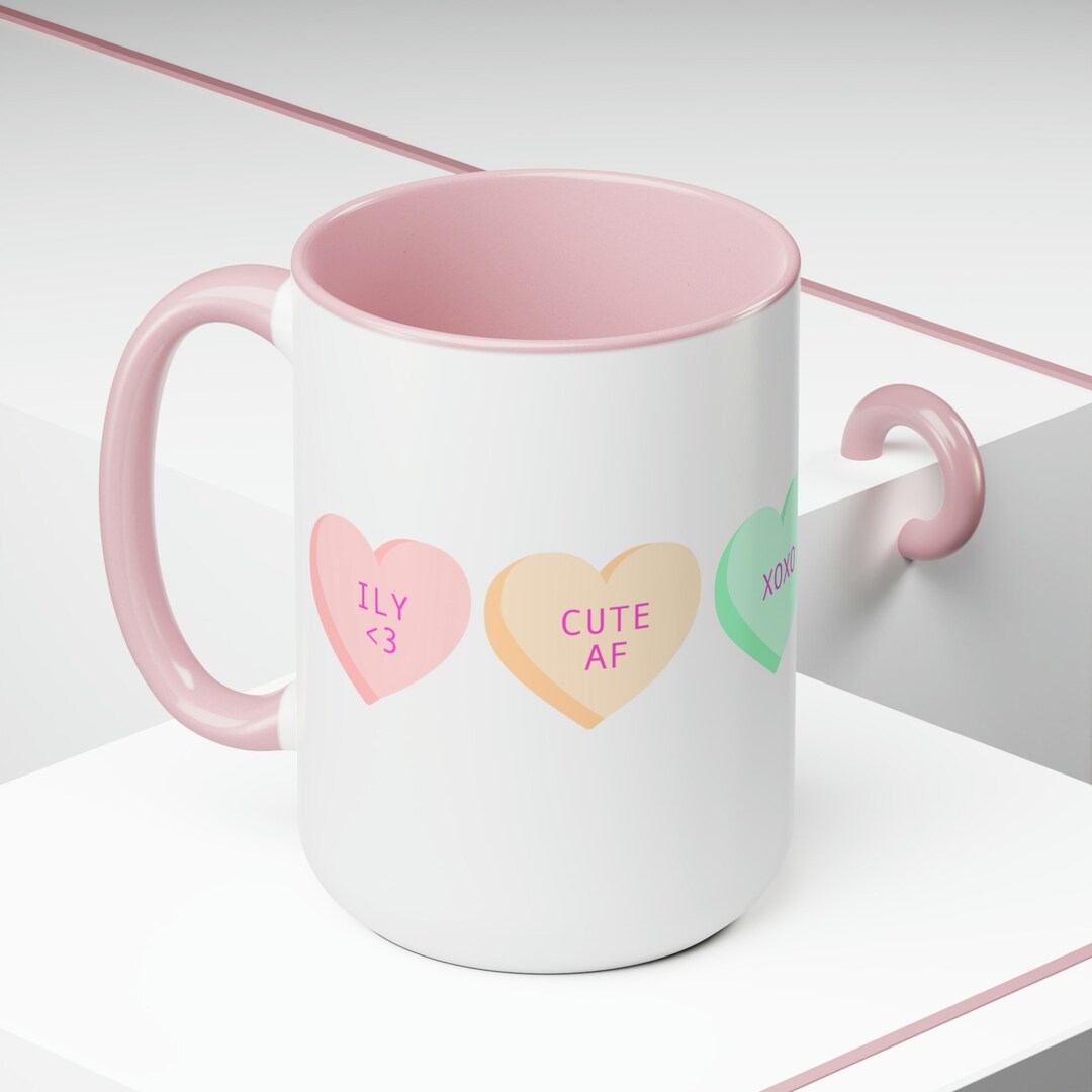 Sweetheart Two-tone Coffee Mugs, 15oz, Perfect for Valentine's Day - Etsy
