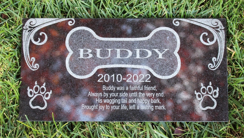 Forever Remembered: Custom Dog Gravestone • Puppy Headstone • Granite ...
