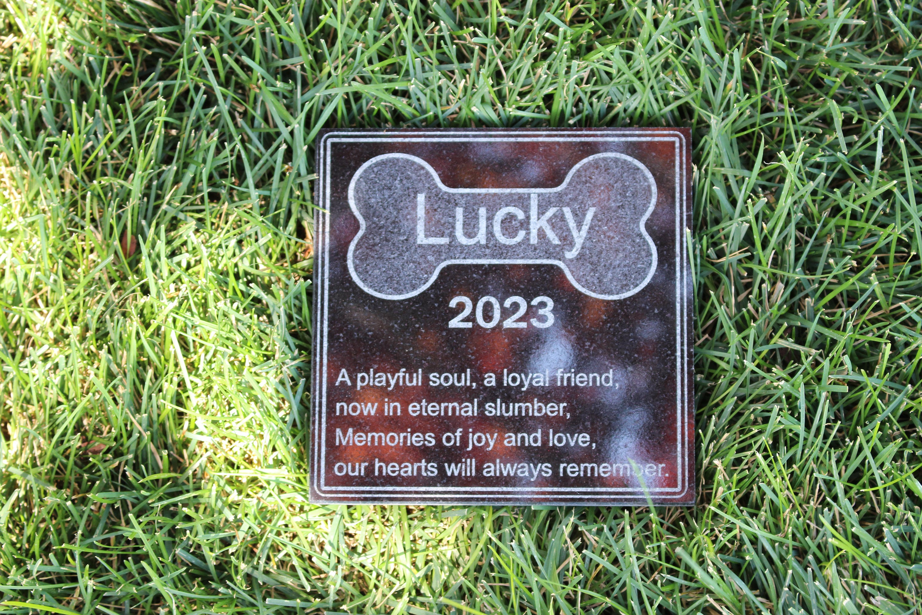 Forever Remembered: 6x6x.4 Custom Granite Dog Gravestone Puppy Memorial ...