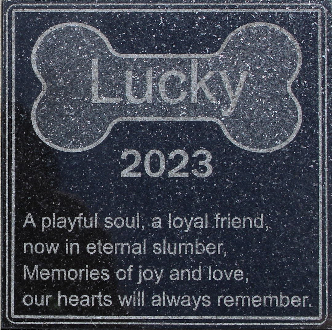 Forever Remembered: 6"x6"x.4" Custom Granite Dog Gravestone • Puppy ...