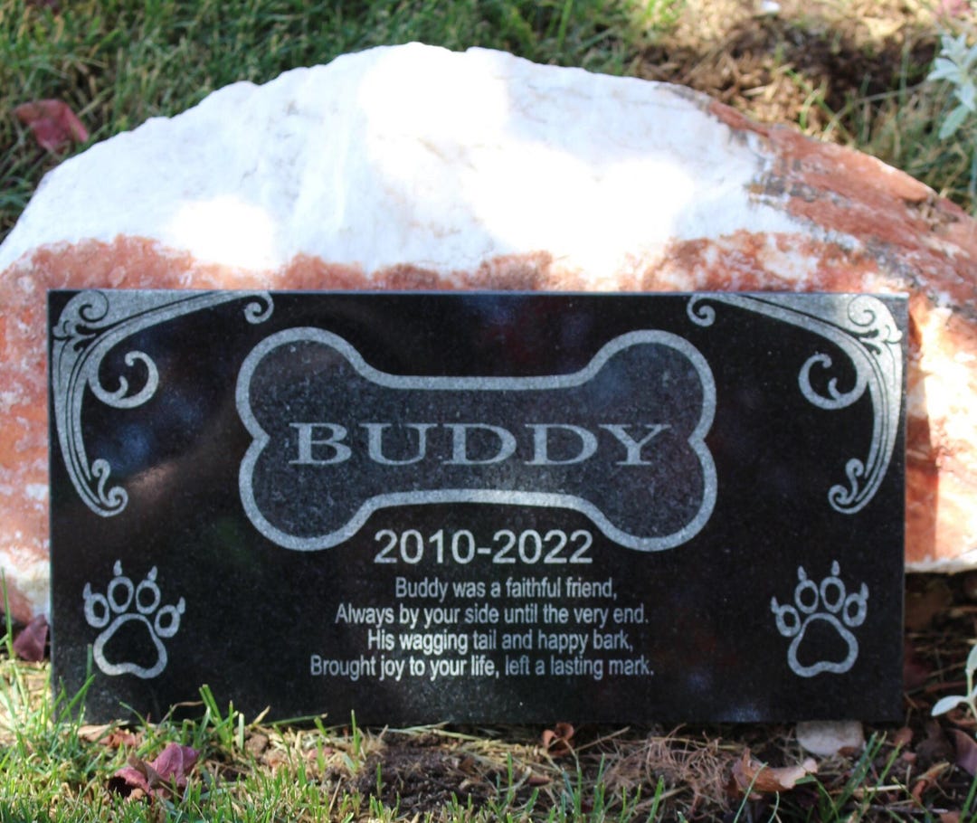 Forever Remembered: Custom Dog Gravestone • Puppy Headstone • Granite ...