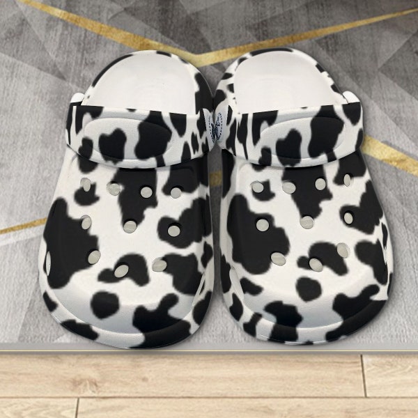 Cow Print Crocs - Etsy