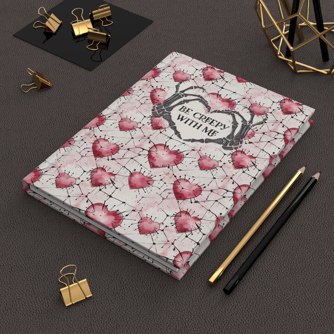 Gothic Hearts Wedding Journal, Spell Book Hardcover Grimoire, Be Creepy ...