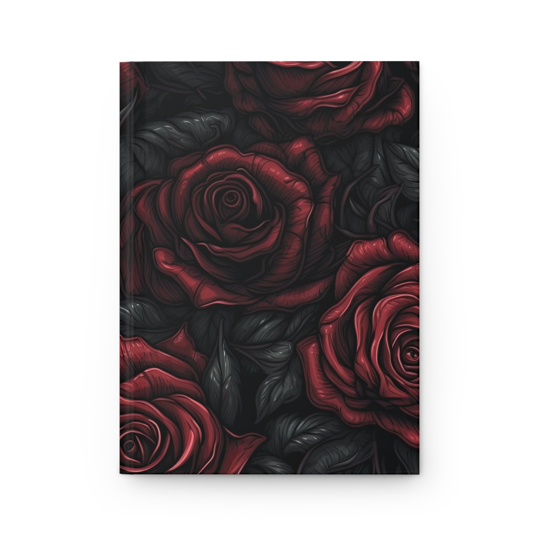 Gothic Dark Rose Grimoire, Spell Book Hardcover Journal, Black & Red ...