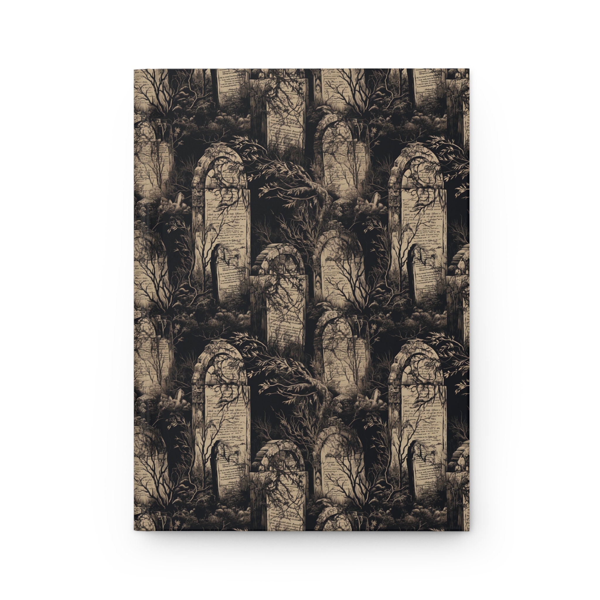 Gothic Headstones Grimoire, Spell Book Hardcover Journal, Old Cemetery ...