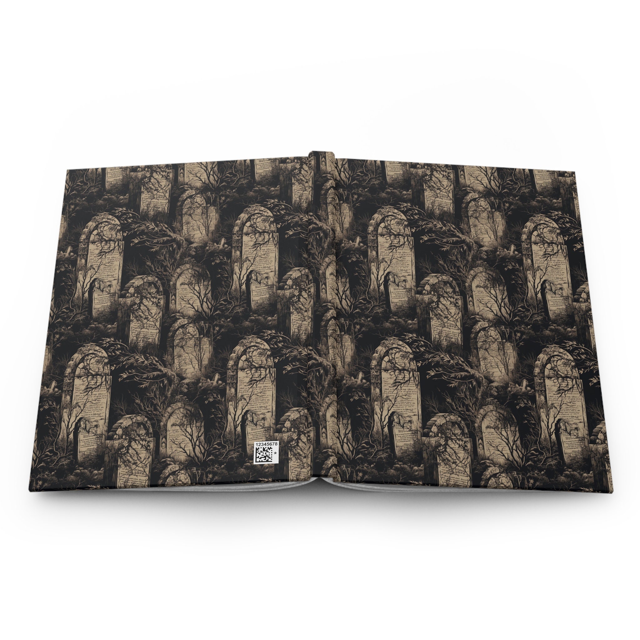 Gothic Headstones Grimoire, Spell Book Hardcover Journal, Old Cemetery ...