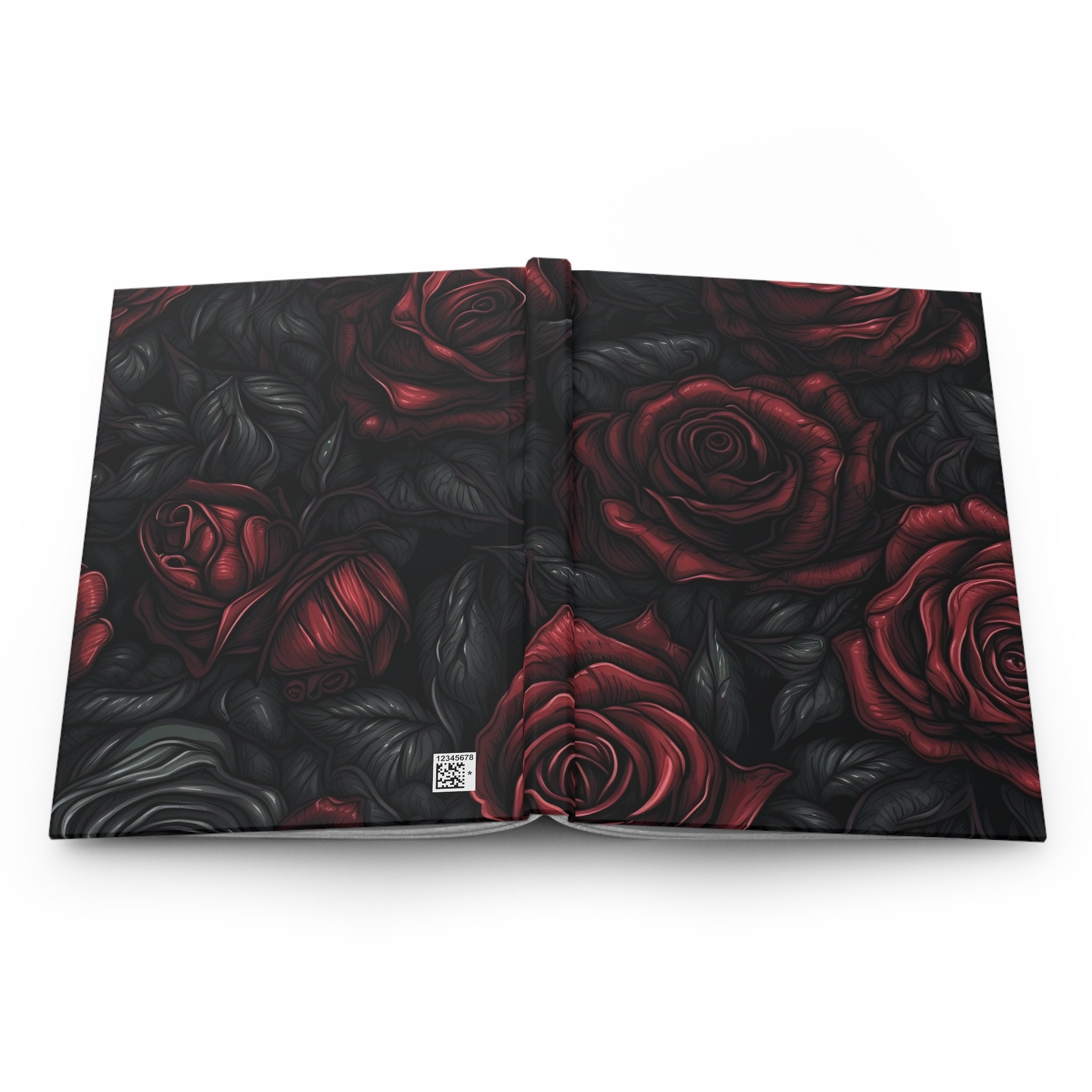 Gothic Dark Rose Grimoire, Spell Book Hardcover Journal, Black & Red ...