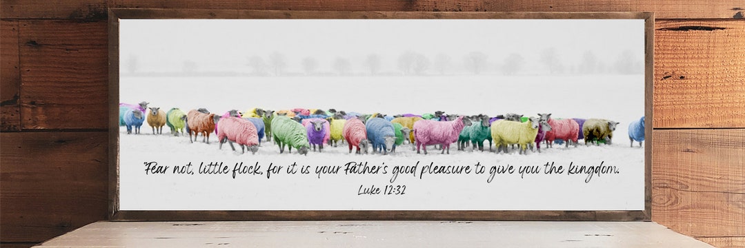 Digital, Wall Art, Flock of Multicolor Sheep, Download Horizontal Long ...