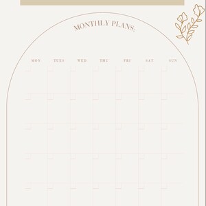 Boho Monthly Calendar Template| Printable, Digital Download, Boho ...