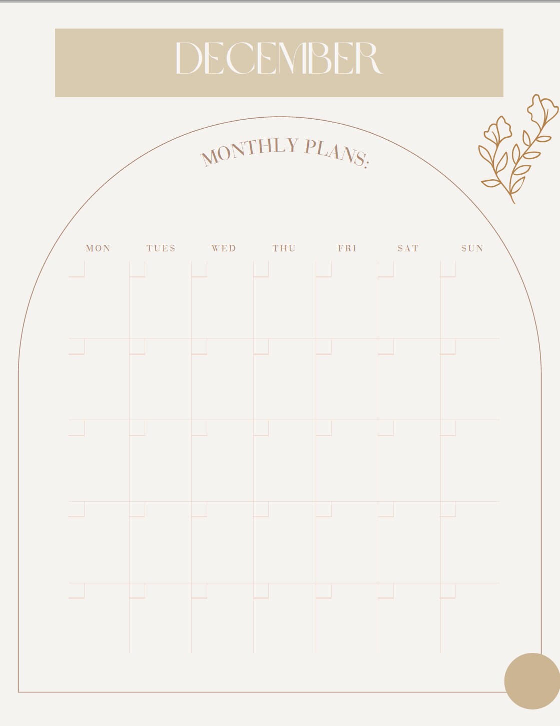 Boho Monthly Calendar Template| Printable, Digital Download, Boho ...