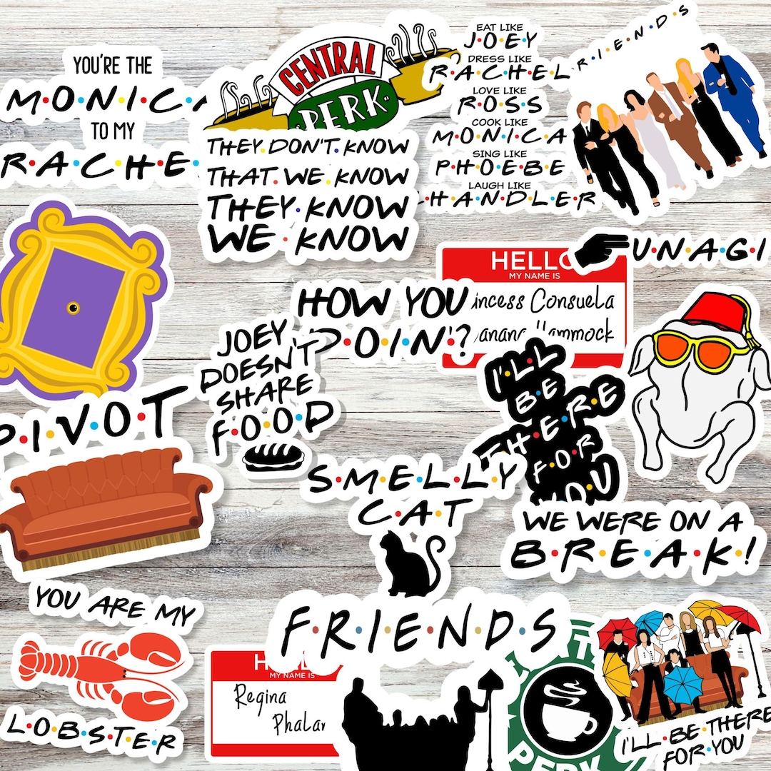 Set of 20 Stickers. Friends Inspired TV Themed Stickers, Friends Tvshow ...