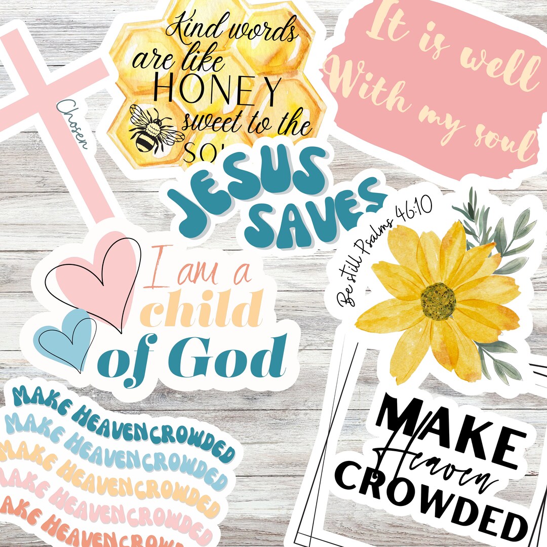 Pack of 8 Stickers Religious Sticker, Jesus Stickers, Faith Stickers ...