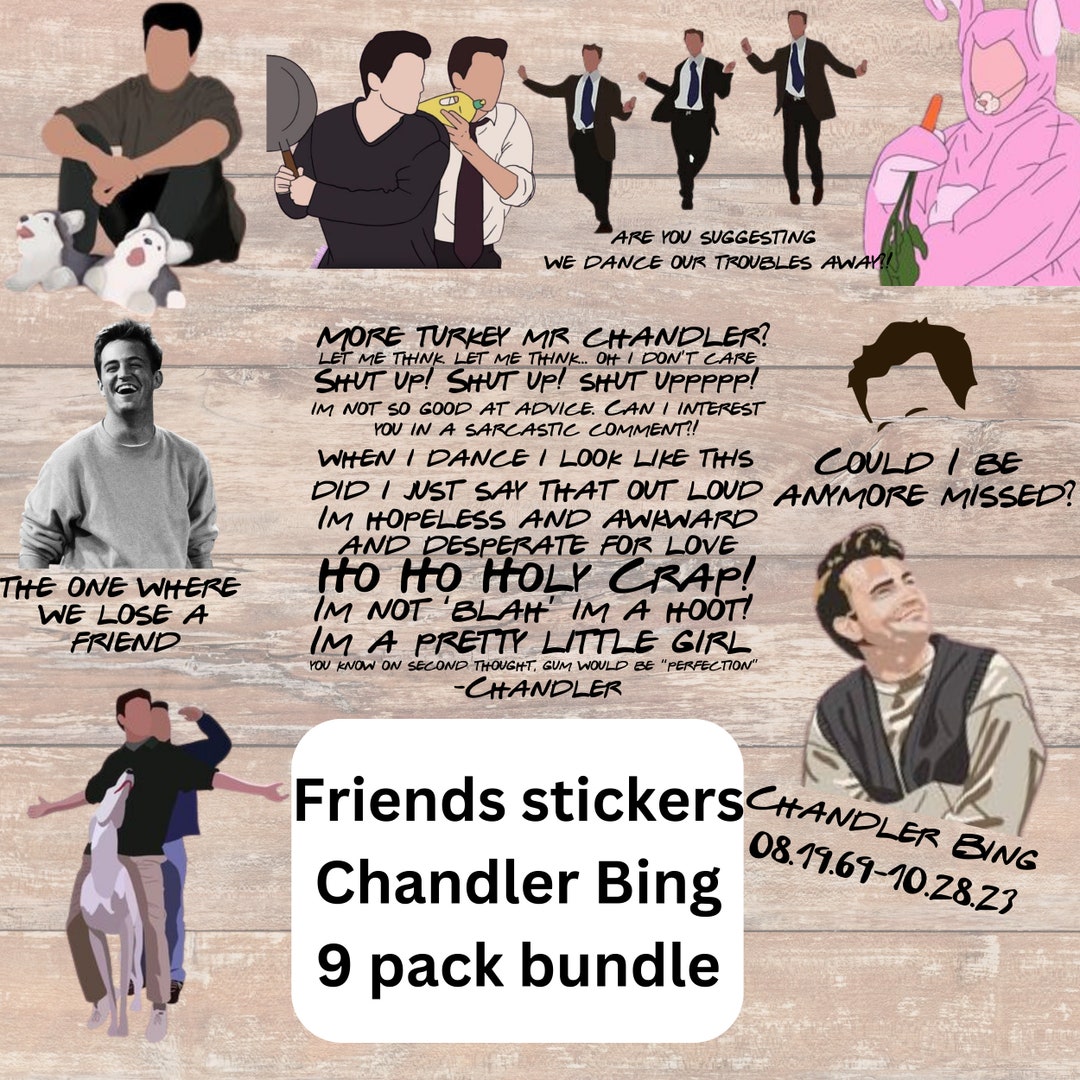 Chandler Bing Bundle of 9 Stickers. Matthew Perry Stickers. RIP Matthew ...