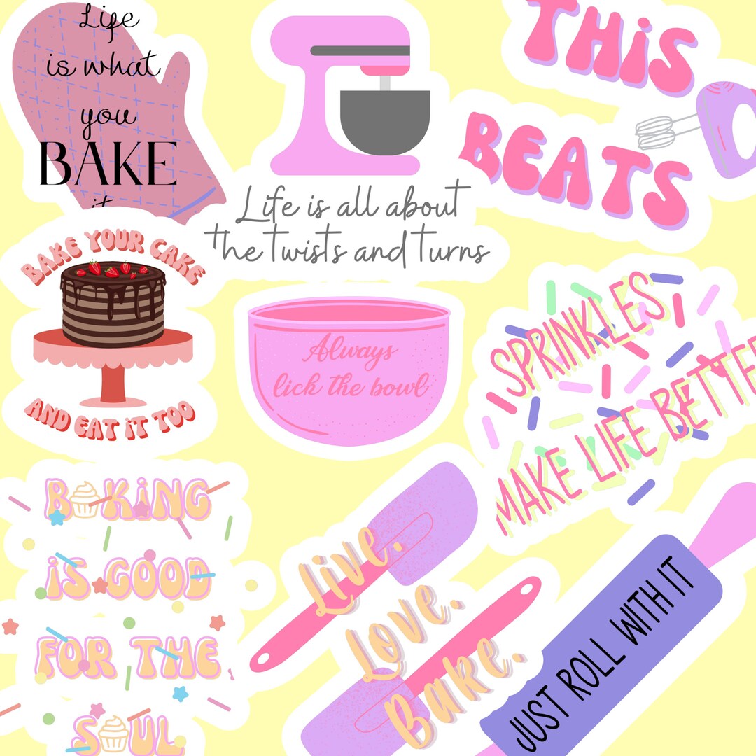Baking Stickers Set, Stickers Pack, Bakery, Cooking Sticker, Baking ...