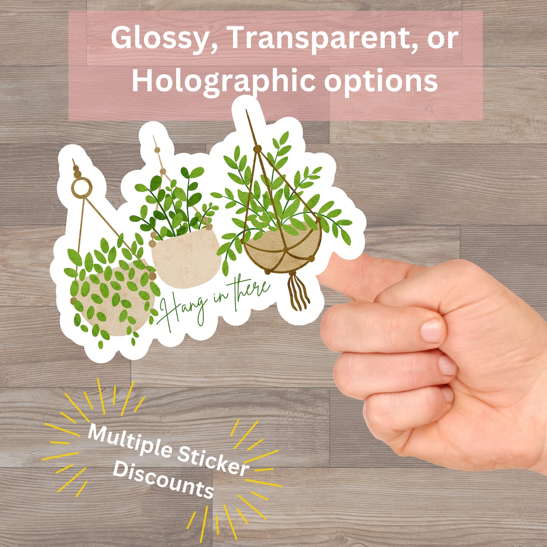 Plant Sticker. Transparent Sticker. Plant Mom. Plant Lover. Holographic ...