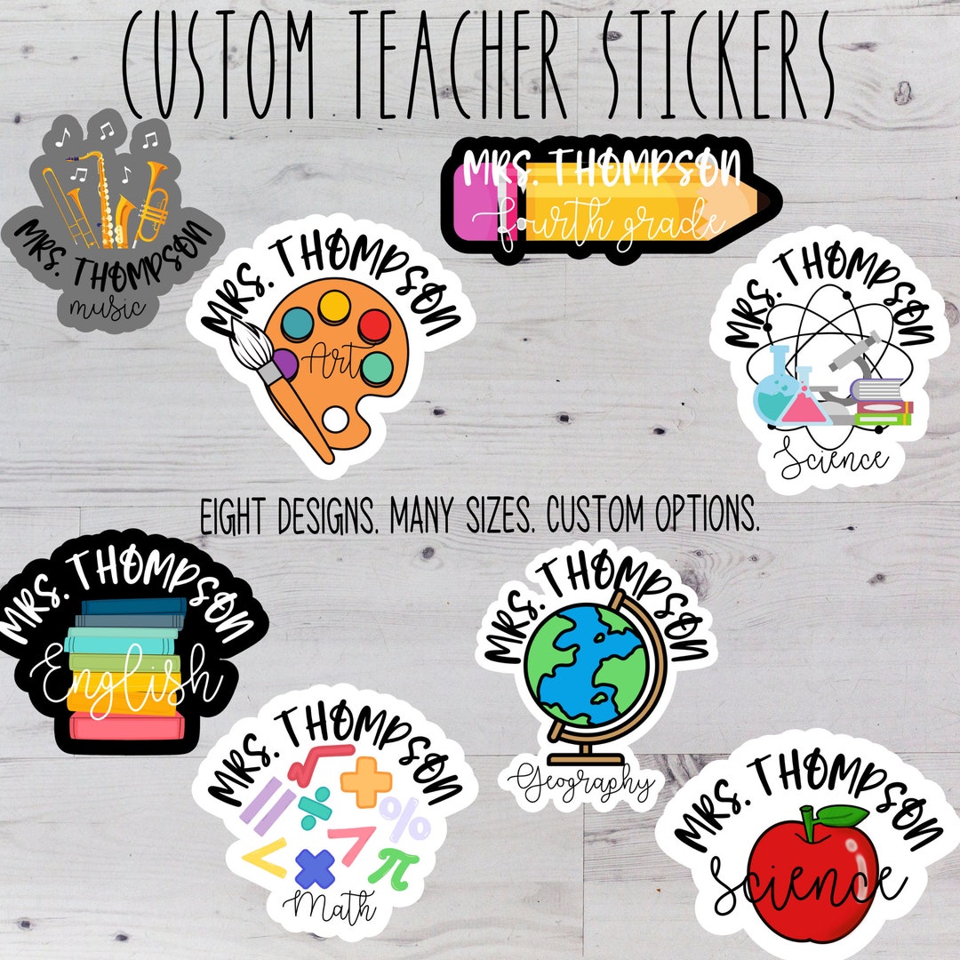 Custom Teacher Sticker. Personalize Teacher Gift. Holographic - Etsy