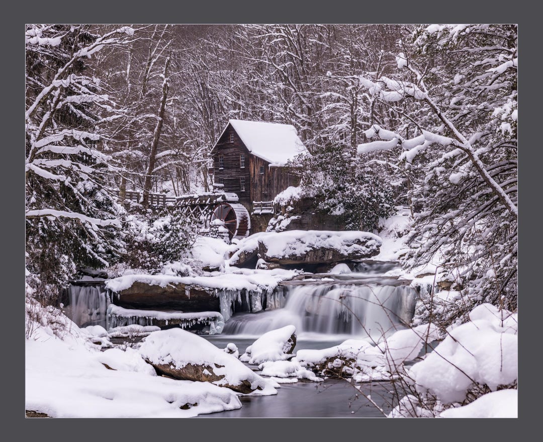 Glade Creek Grist Mill in Winter | West Virginia Photos | Scenic View ...