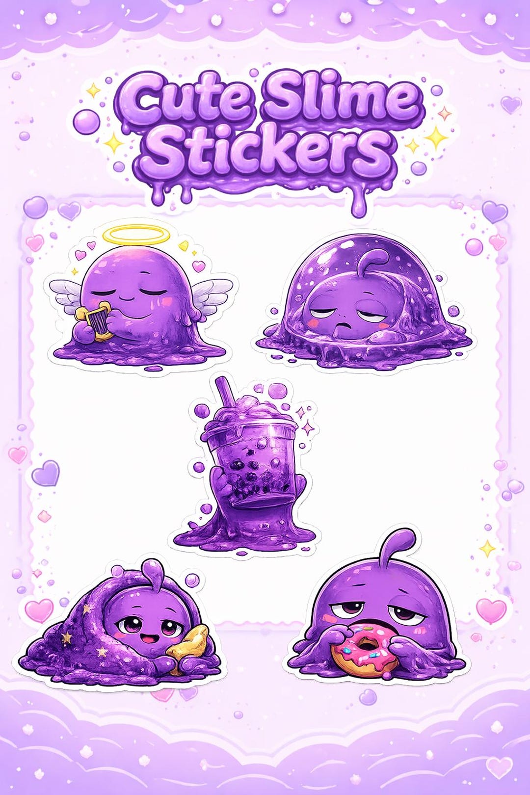 Cute Goo Creature Stickers | Mr. Momo Slime Pack | Instant Download ...