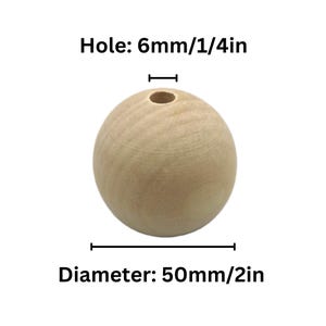 1/6pcs 50mm Extra Large Macrame Beads Large Hole 6mm, Giant Wooden Beads for Jewelry Making ...