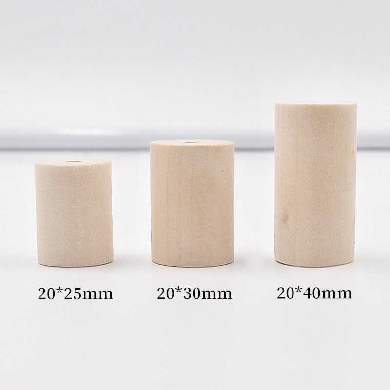 1/5pc 25/30/40mm Extra Large Solid Wood Tube Beads for Jewelry Making ...