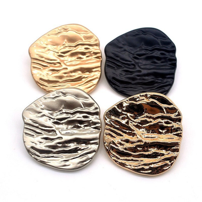 1pc 30mm Extra Large Shank Buttons Irregular Metallic Coat Buttons for ...
