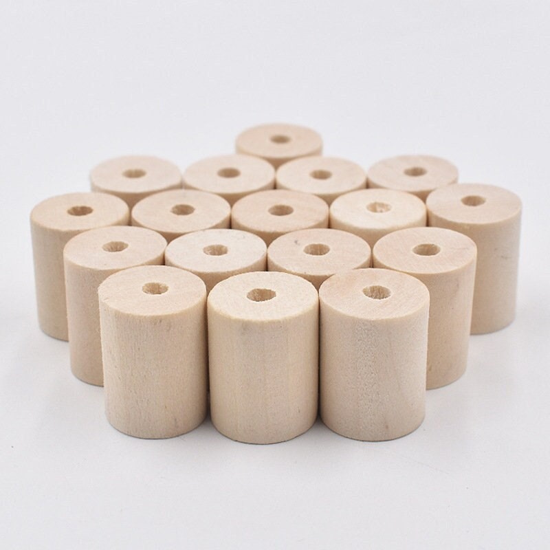 1/5pc 25/30/40mm Extra Large Solid Wood Tube Beads for Jewelry Making ...