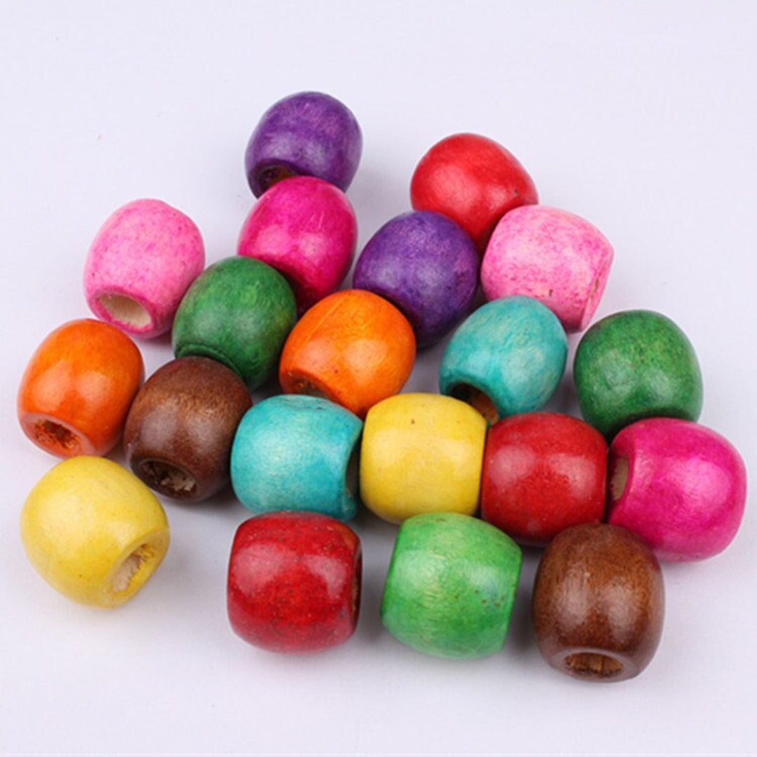 30pc 17mm Extra Large Wood Beads for Jewelry Making, Bulk Vintage Print ...