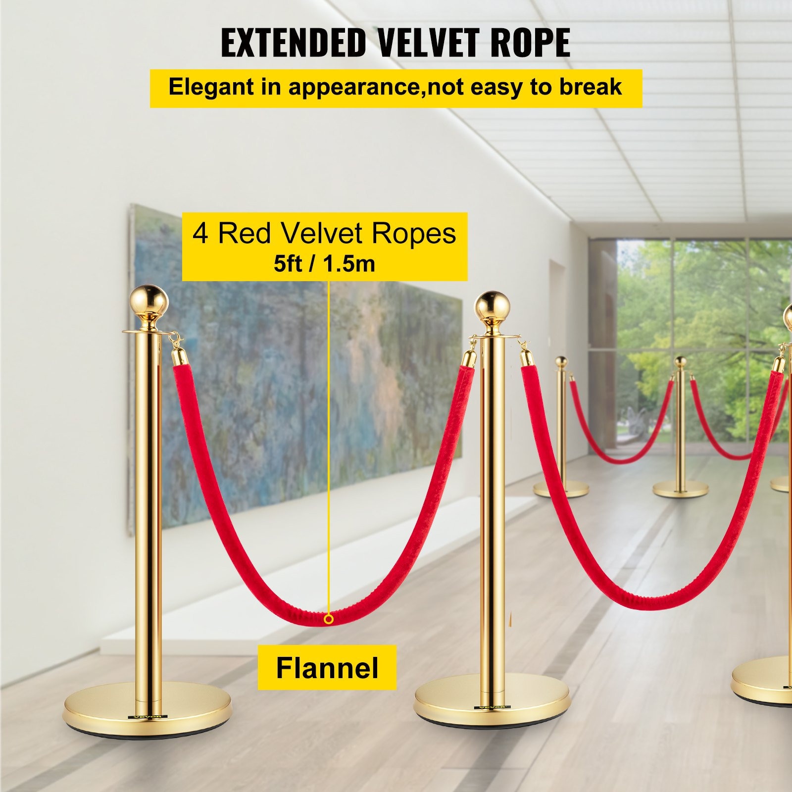 Gold Premium Crowd Control Stanchions With Extended Velvet Rope - Etsy