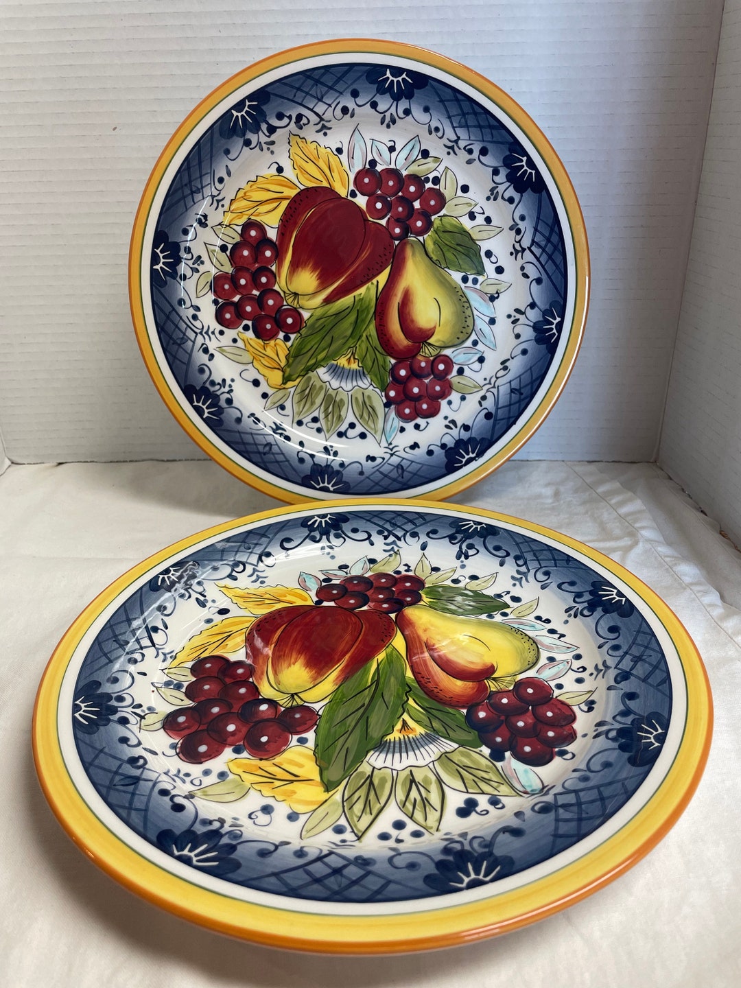 Set of 2-11” Tabletops Gallery Bella Fruits Dinner Plates - Etsy