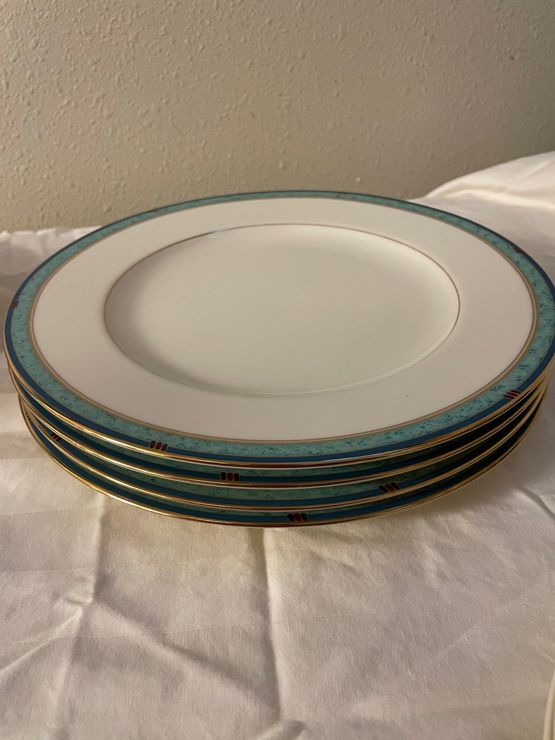 4 Mikasa Majestic Jade Dinner Plates 11” - Etsy