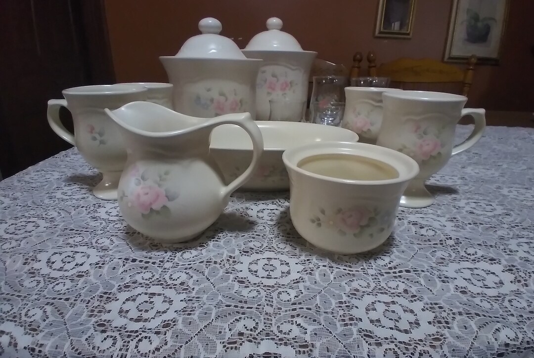 Vintage Tea Rose Stoneware Set by Pfaltzgraff - Etsy