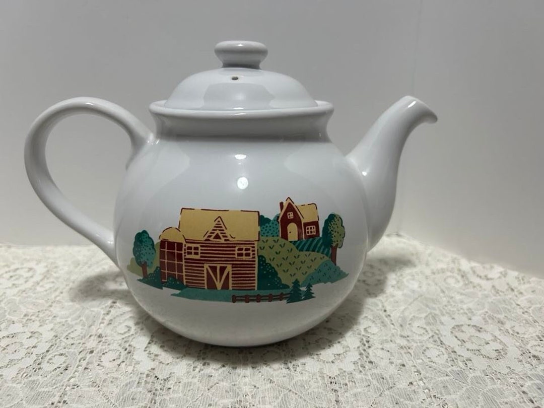 Vintage Corelle Coordinates Farm Landscape Teapot - Etsy