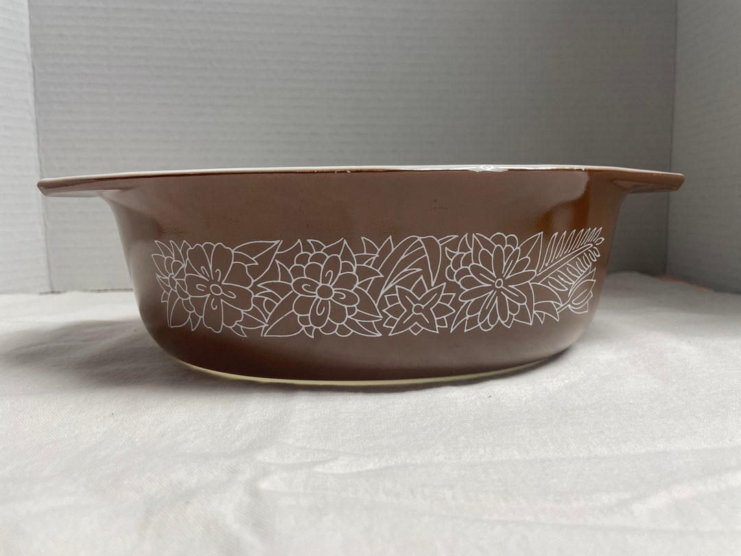 Pristine 1 1/2 Quart Vintage Pyrex Woodland Pattern #043 Casserole Dish ...