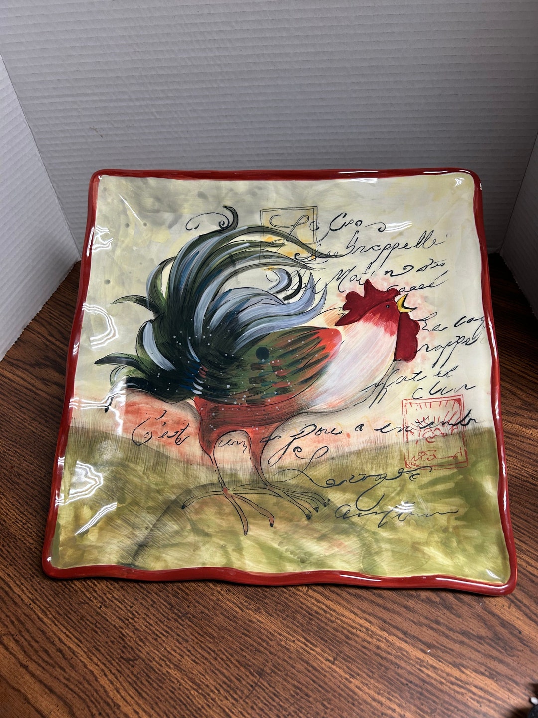 13 Susan Winget Certified International Le Rooster Patterned Serving ...