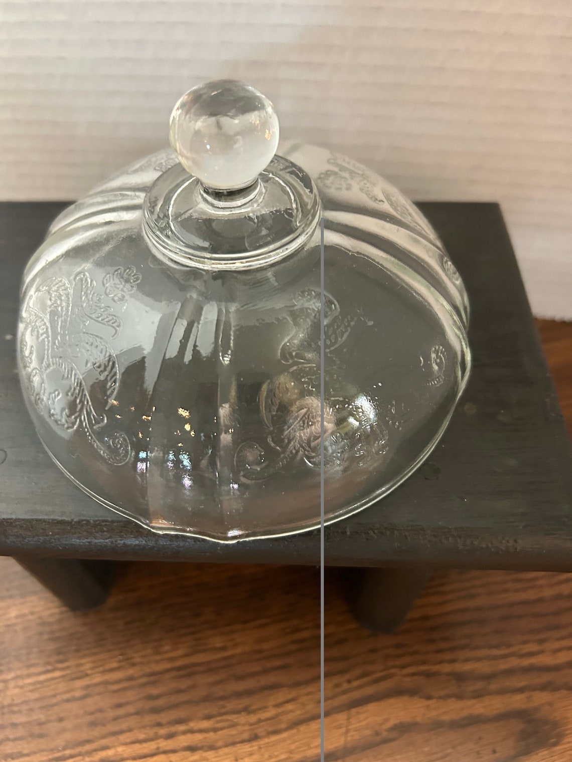 Vintage Federal Clear Depression Glass madrid Pattern-butter/cheese ...