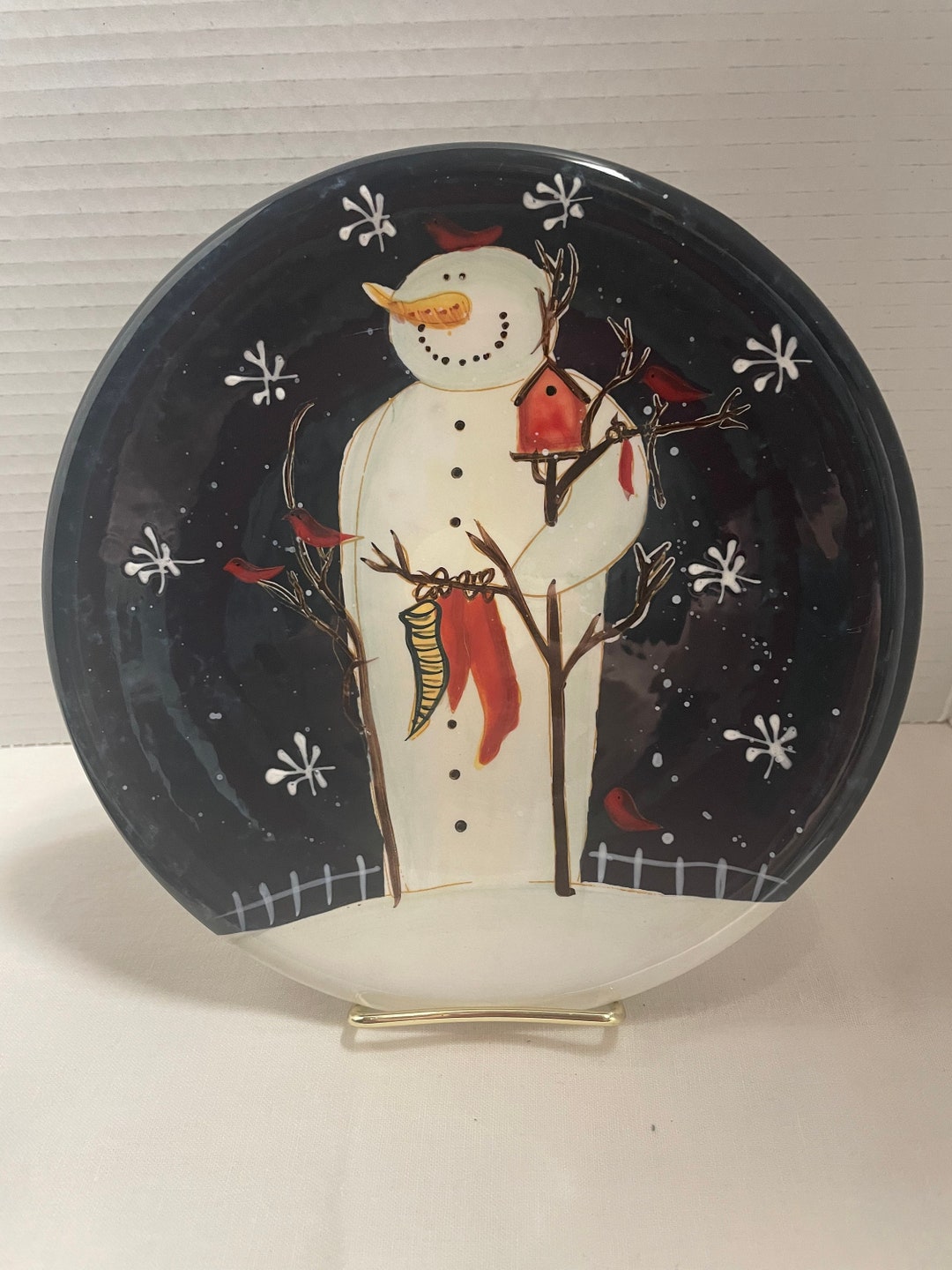 Certified International Set of 4 Mary Beth Baxter Twilight Snowman 8 ...