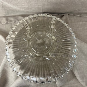 Vintage Divided Glass Serving Tray - Etsy
