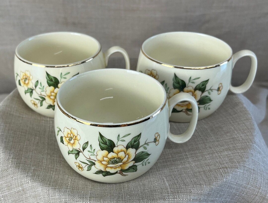 Vintage Yellow Rose Tea Cup Set - Etsy