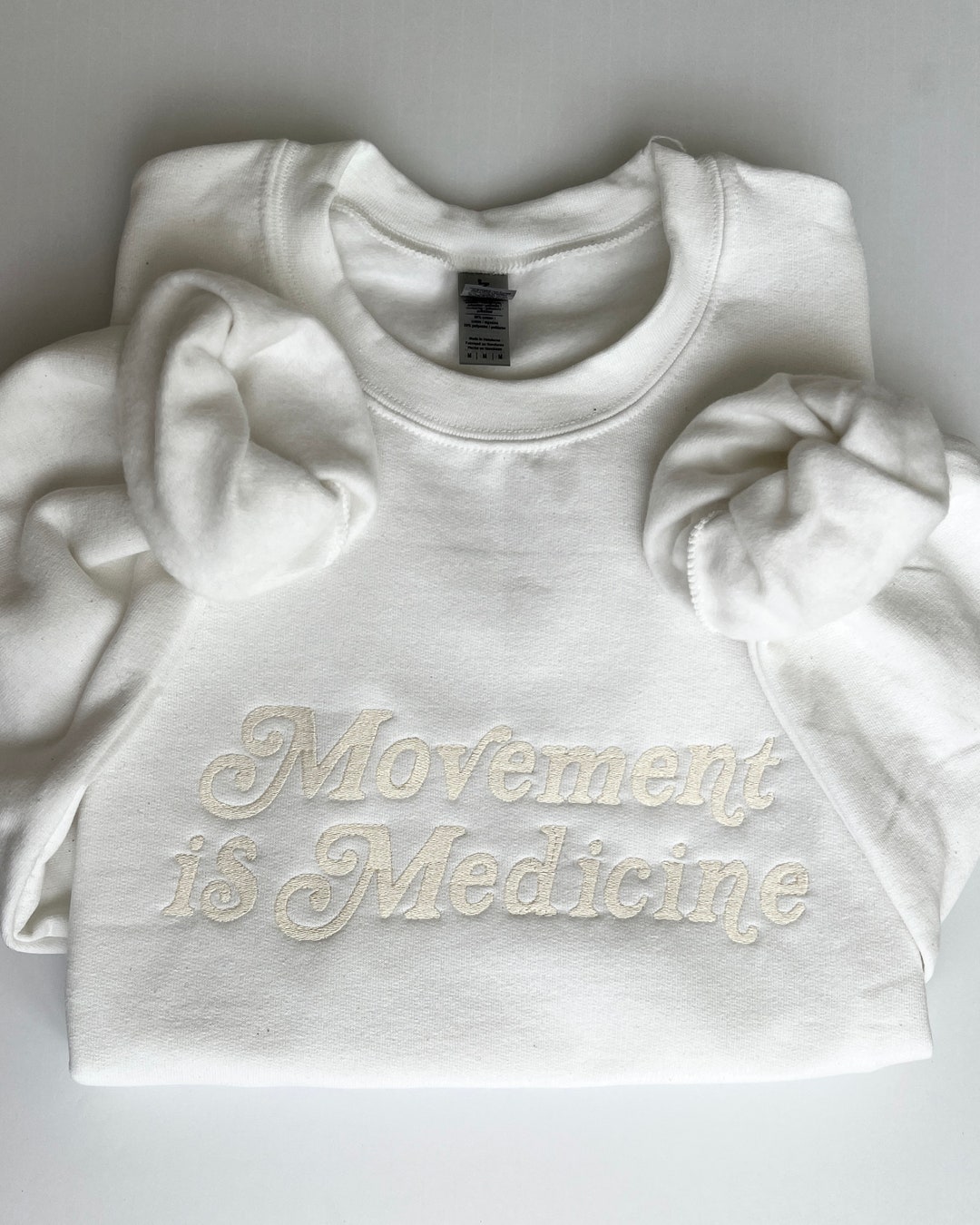 Movement is Medicine Embroidered Crewneck Sweatshirt - Etsy