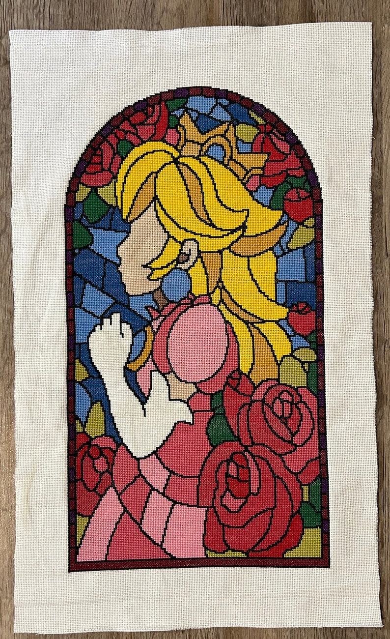 Princess Peach Stained Glass Cross Stitch Pattern PDF Downloadable ...