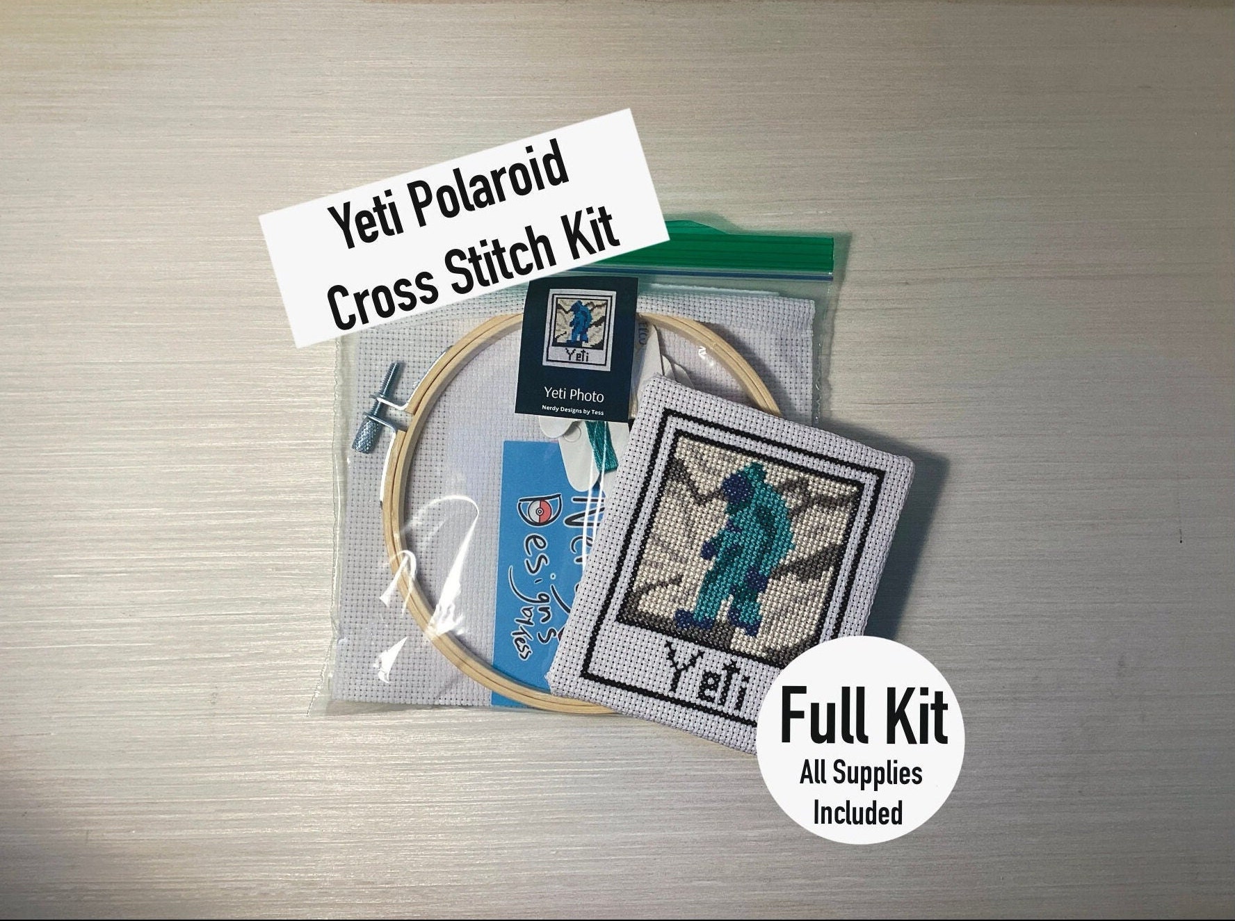 Yeti Cross Stitch Kit Cryptid Cross Stitch Cryptozoology Cross-stitch ...