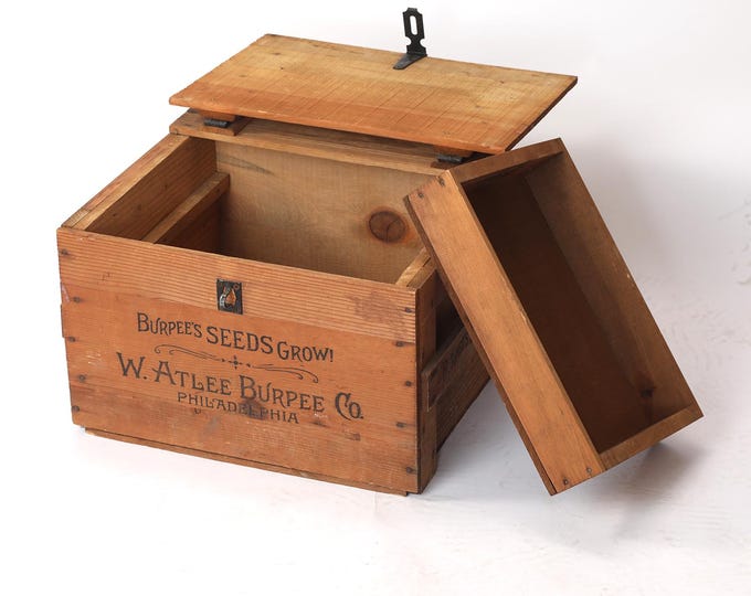 Vintage "advertisement" Wooden Seed Box/crate - Burpee's Seeds Grow - Etsy