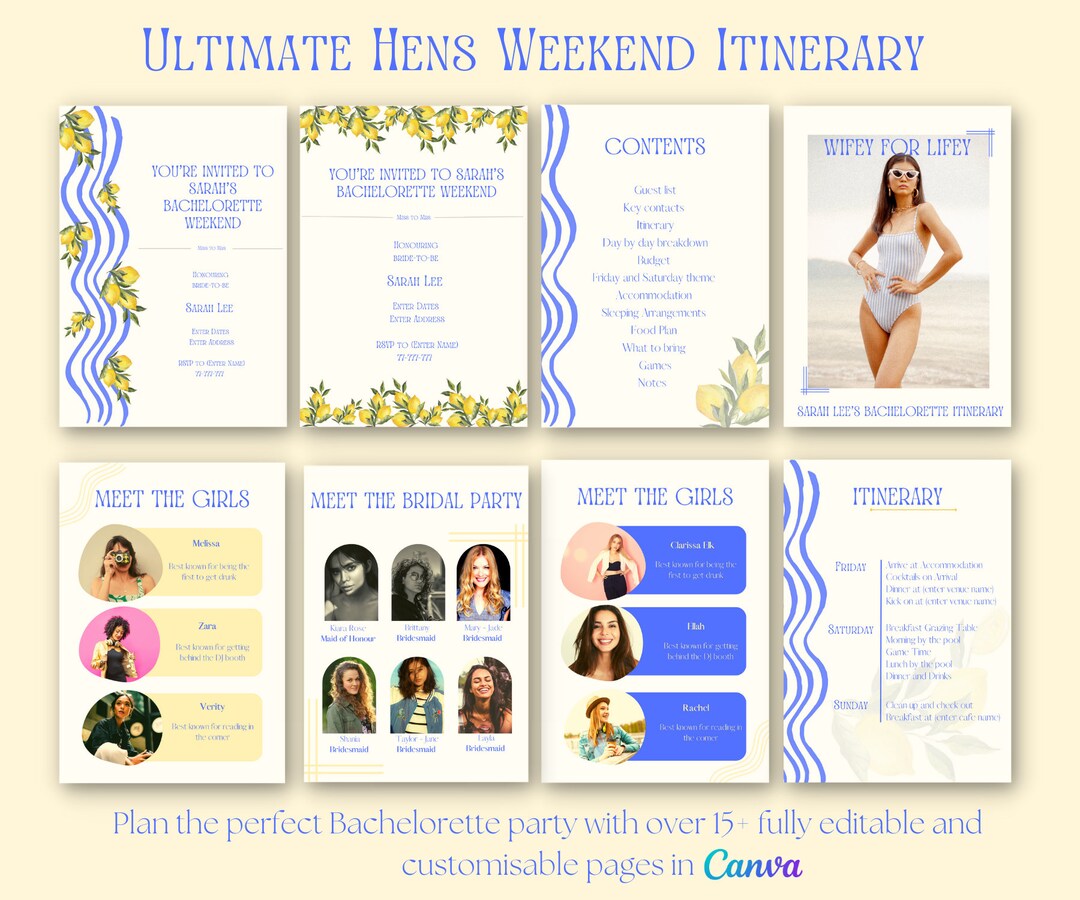 Ultimate Greek/caprice Themed Hens/bachelorette Itinerary - Etsy