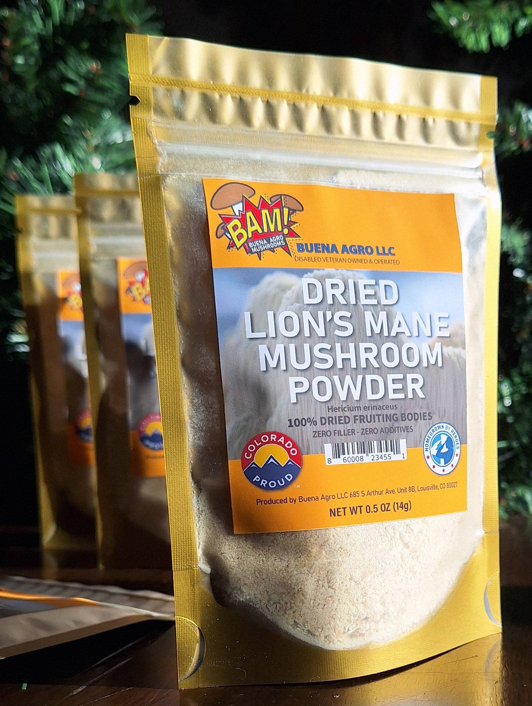 Premium Half Ounce (14g) Slow-dried 100% Lions Mane Powdered Fruiting ...