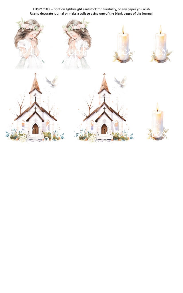 First Holy Communion Keepsake Prayer Journal, Sacrament Journal, Junk ...