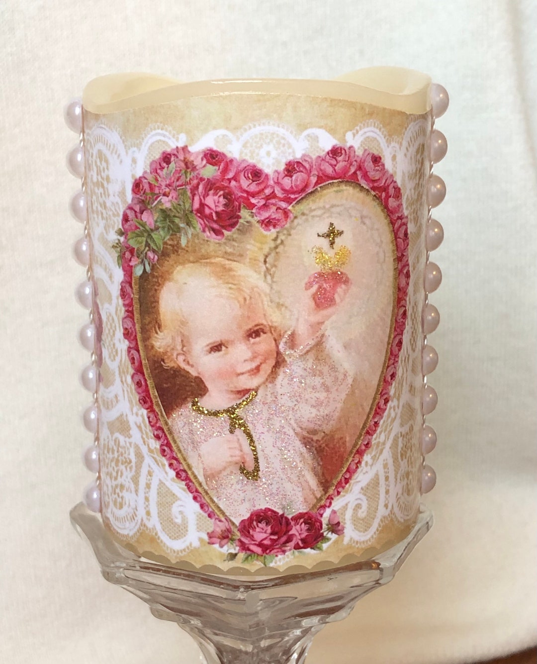 Divine Child Jesus Valentine Flameless Votive Candle, Prayer Candle ...